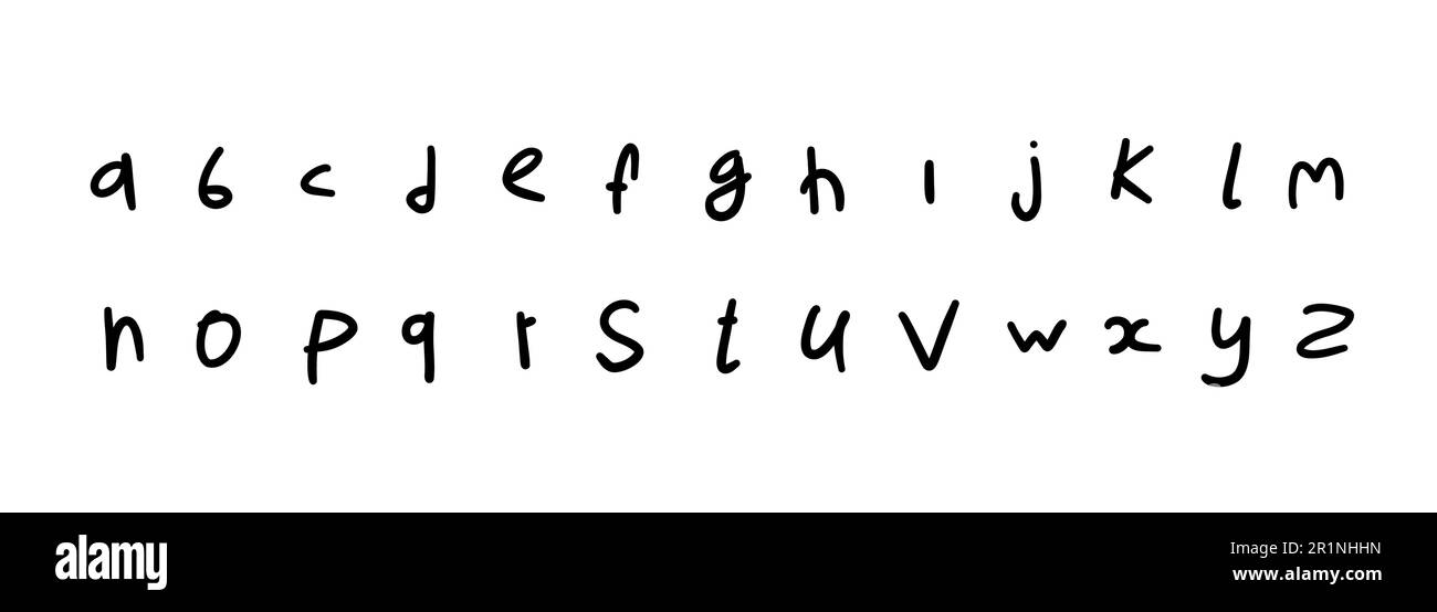 Loose lettering black english latin abc alphabet font A to Z. Vector ...