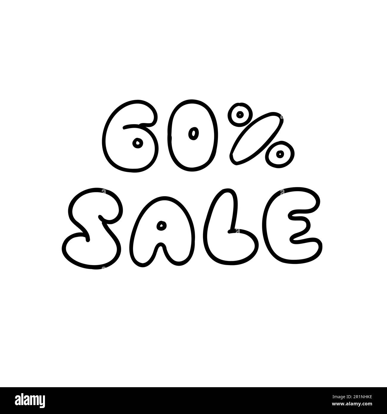 Hand written 60 percent sale black ink discount logo special offer ...