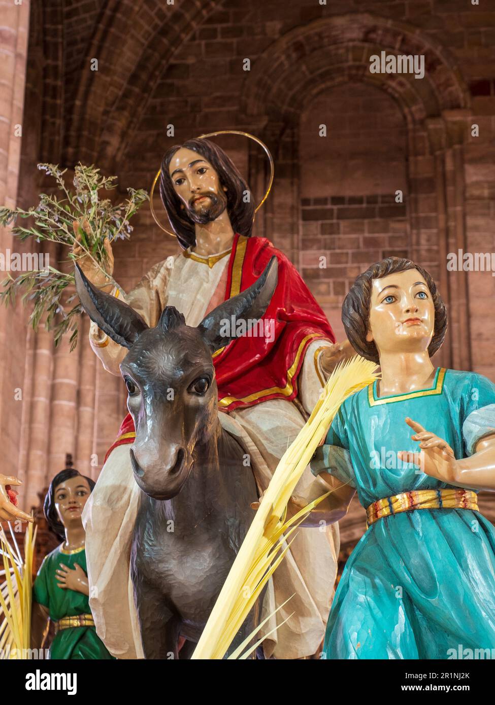The statue of Jesus Christ entering on the donkey during the ...