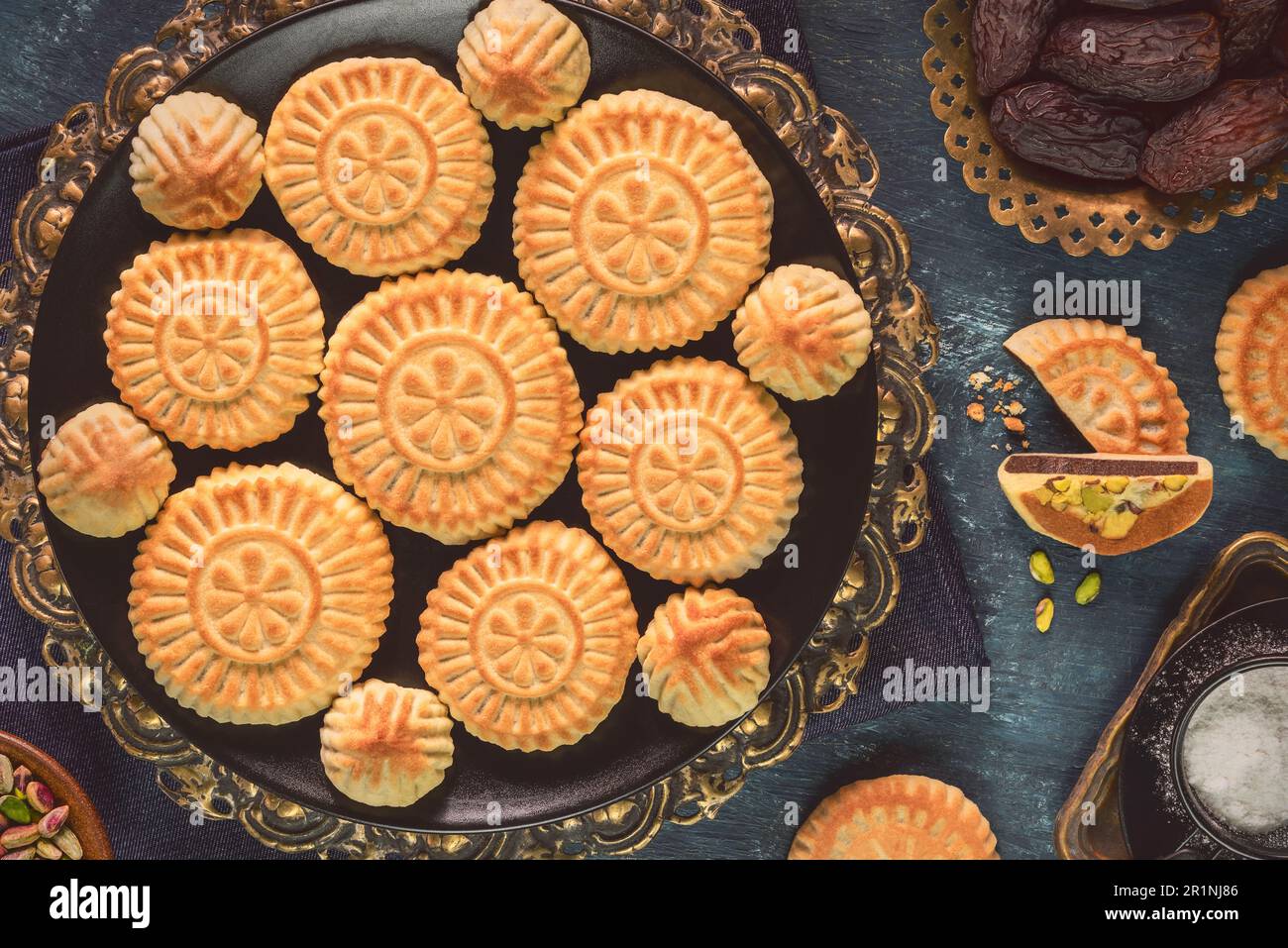 Arabic Cuisine; Middle Eastern traditional dates cookies "Maamoul" or ...