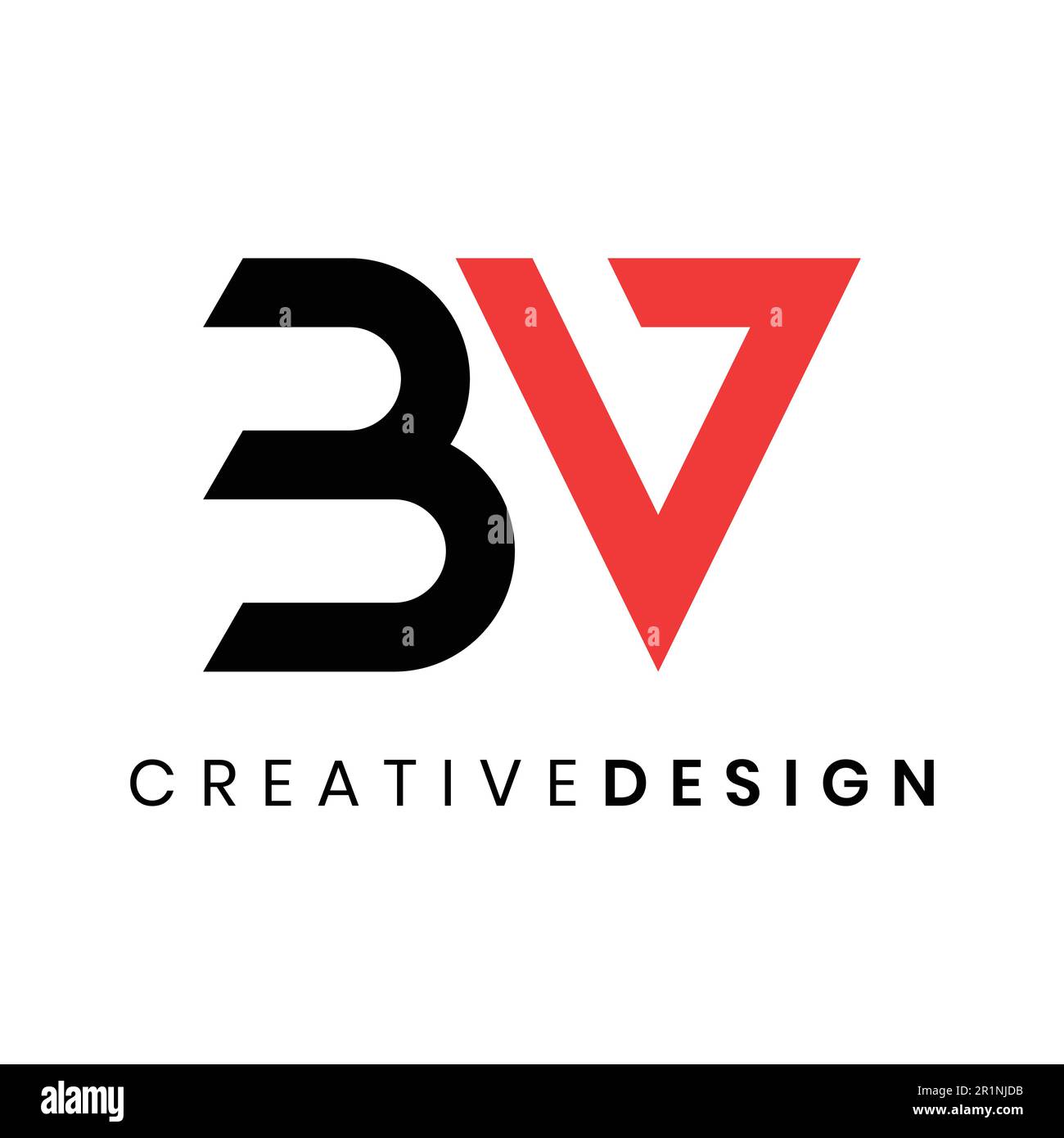 Geometric initial BV logo design vector illustration Stock Vector Image ...