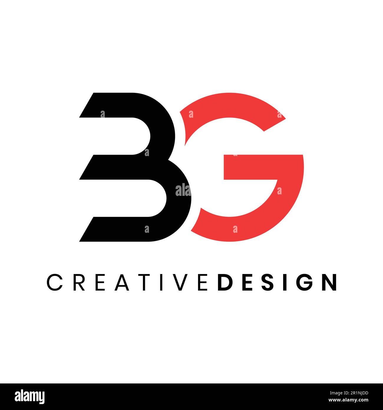 Modern geometric initial BG logo design vector illustration Stock ...