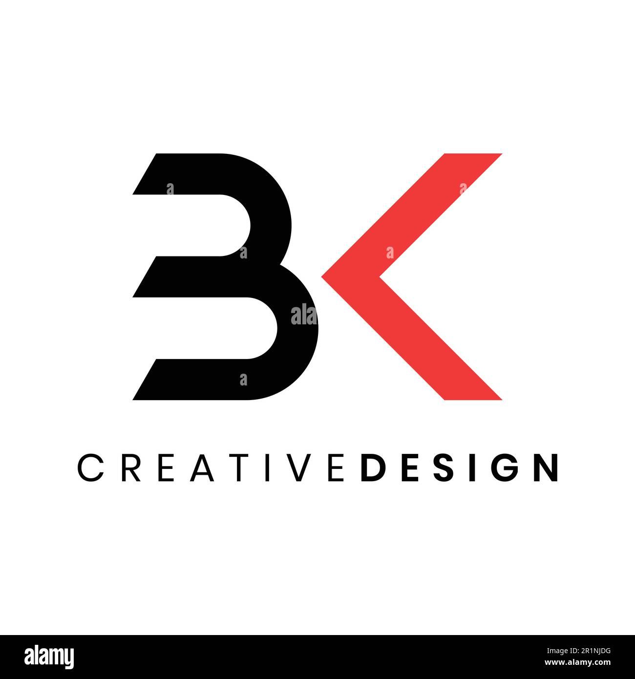 Simple modern letter BK logo design concept vector Stock Vector Image ...