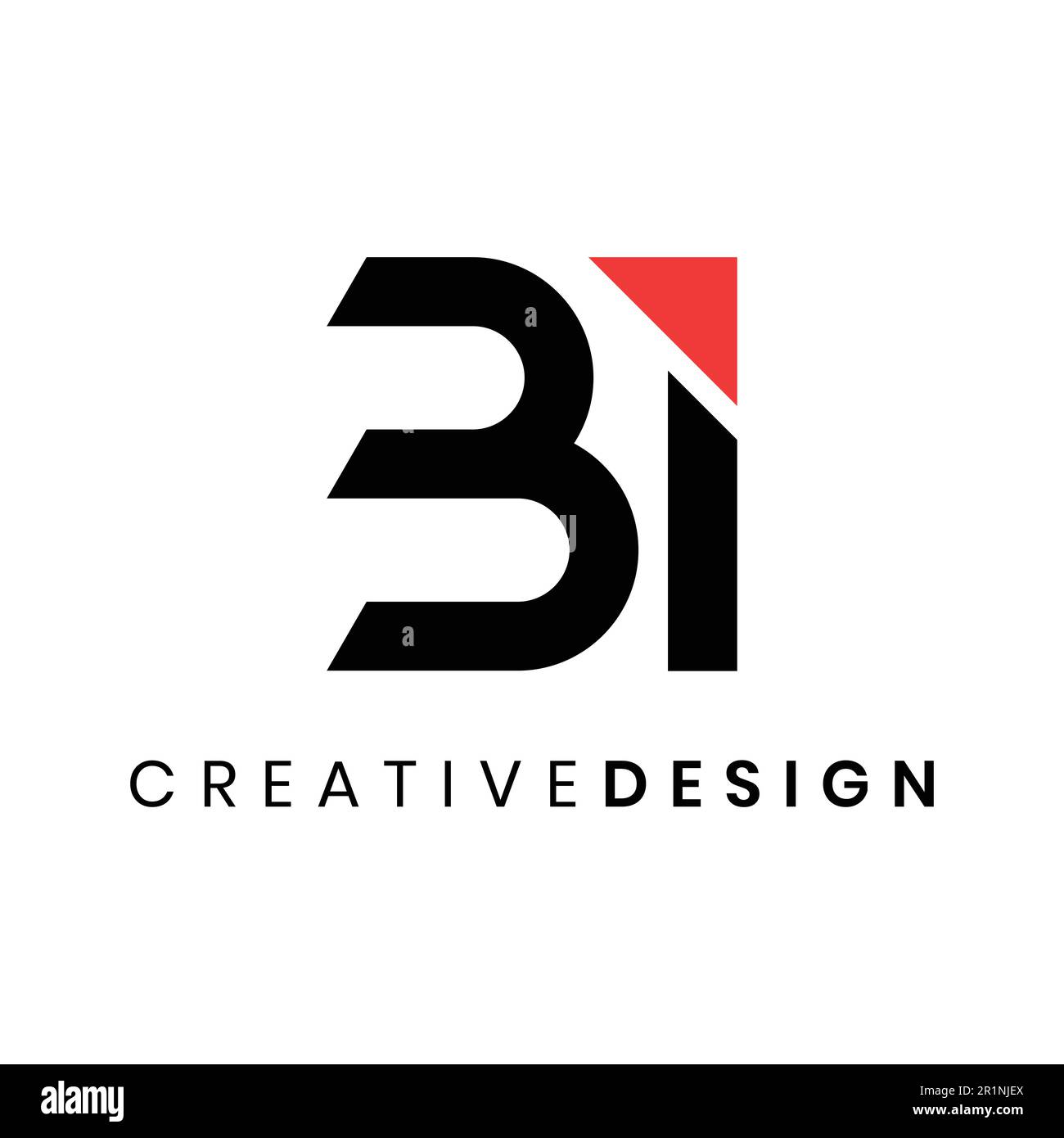 Creative letter BI logo design vector with arrow Stock Vector Image ...