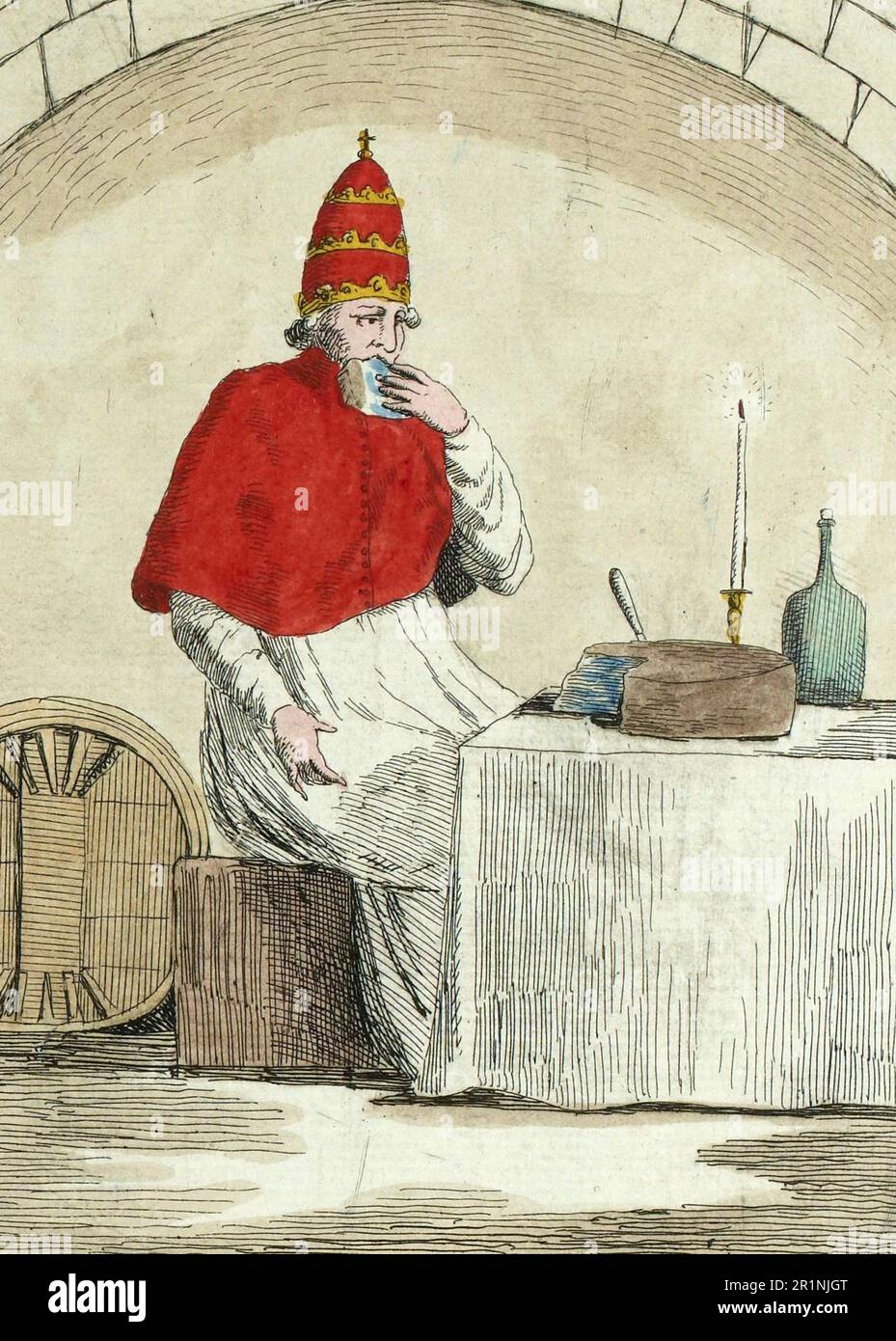 The Pope Eating Roquefort Cheese, Decree of May 1791, Historical ...