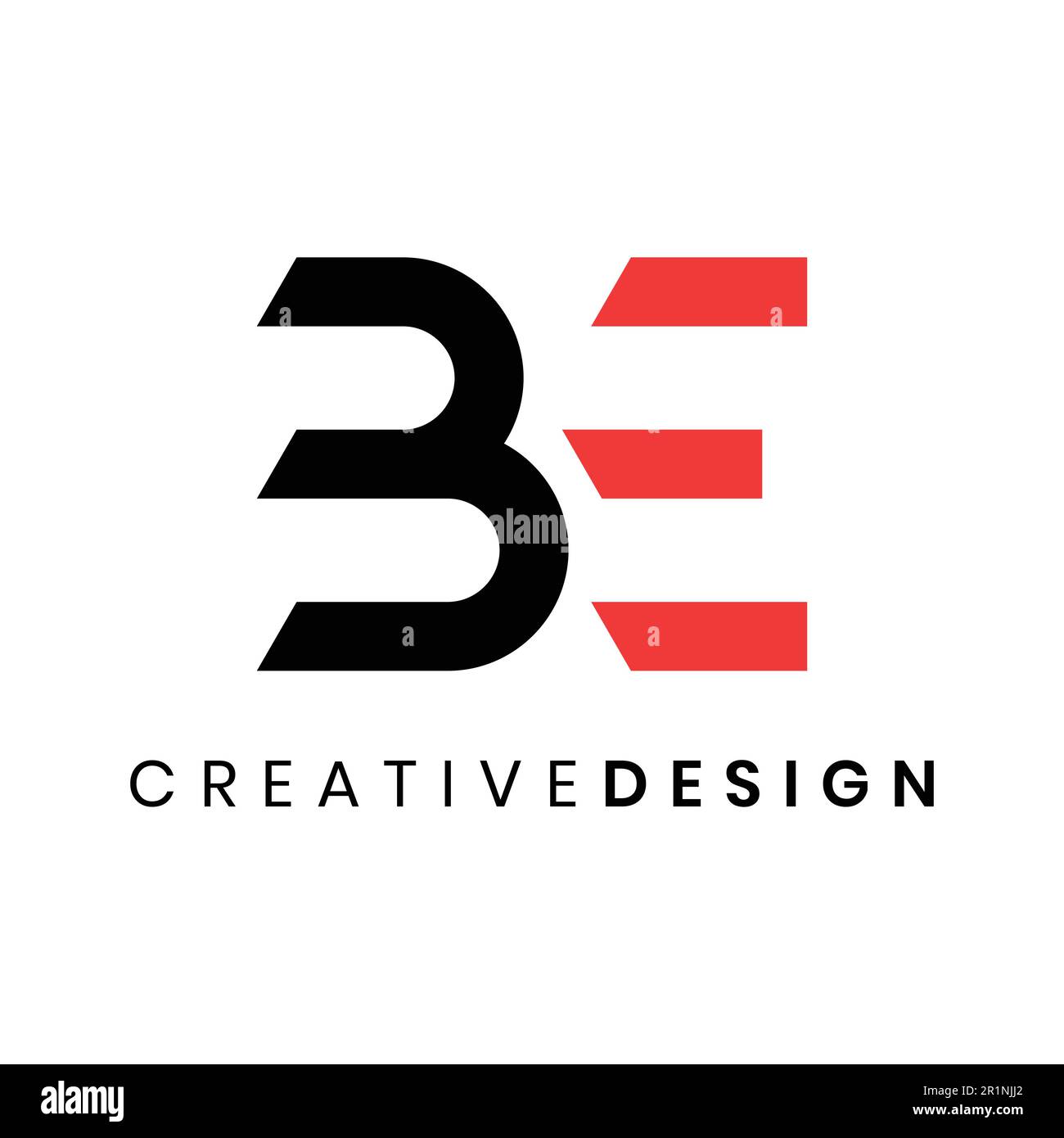 Creative modern abstract letter BE logo design vector Stock Vector ...