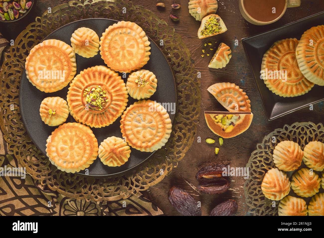 Arabic Cuisine; Middle Eastern traditional dates cookies "Maamoul" or ...