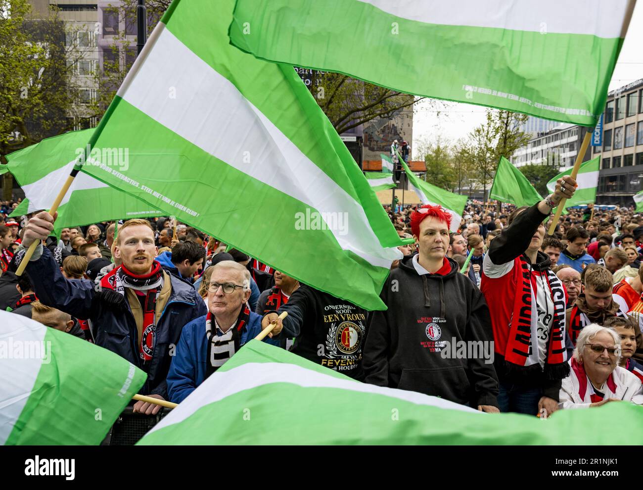 ROTTERDAM - Football fans on the Coolsingel prior to the ceremony of ...