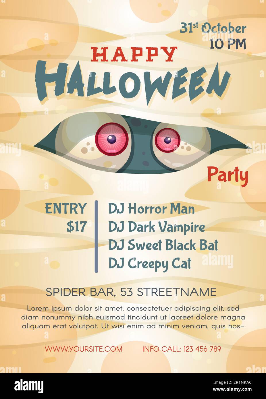 Happy halloween party poster template. Advertising invitation for ...