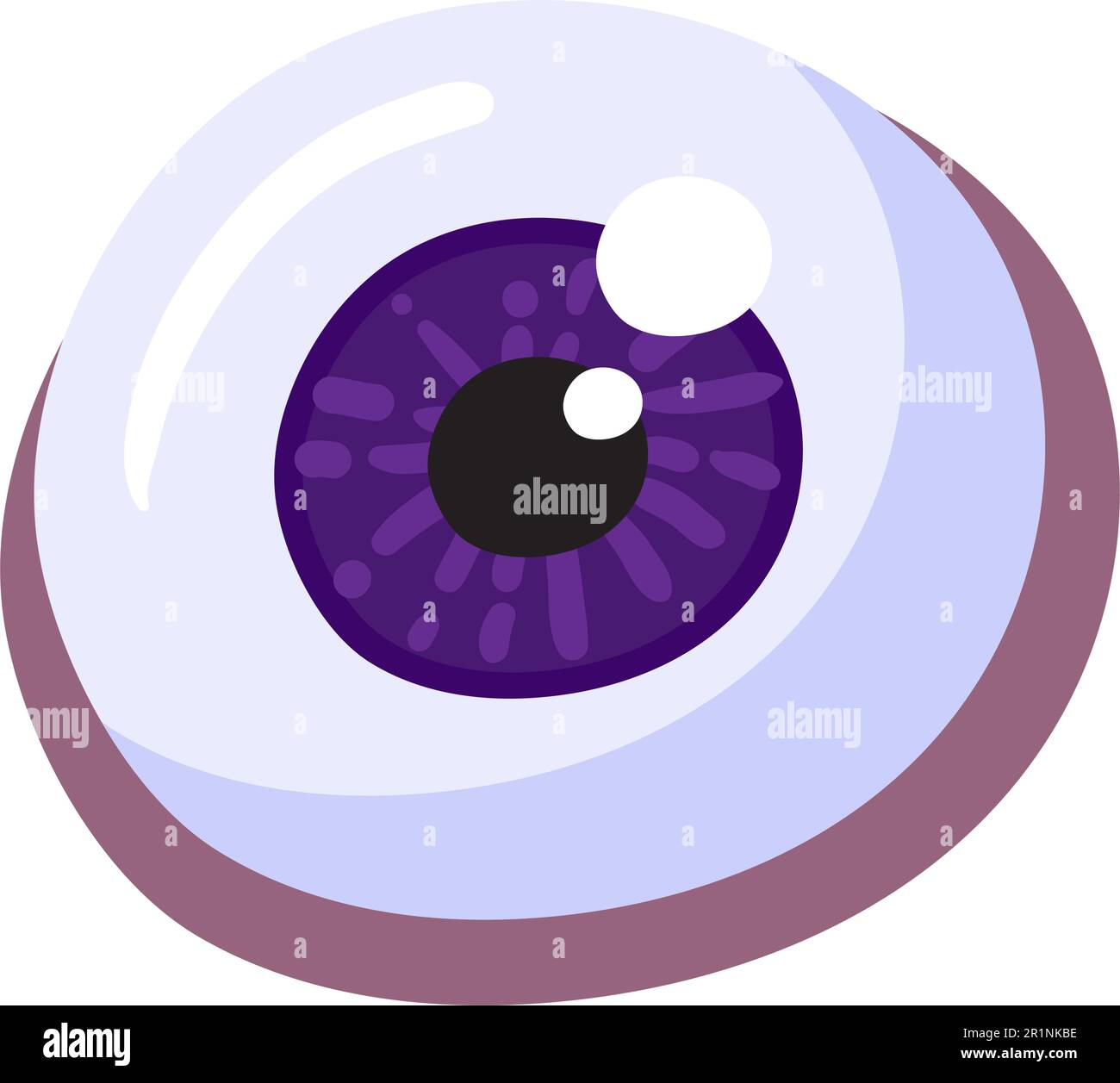 Eyeball icon, Halloween zombie purple eye sign isolated on white ...