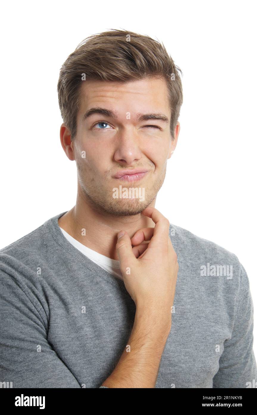 young man thinking Stock Photo - Alamy