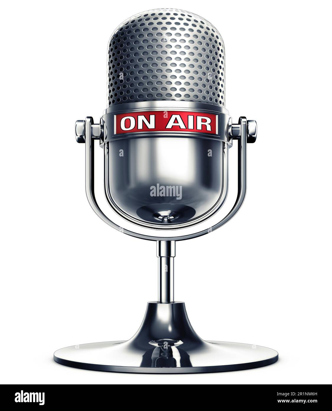 3D rendering of a microphone with a on air icon Stock Photo - Alamy