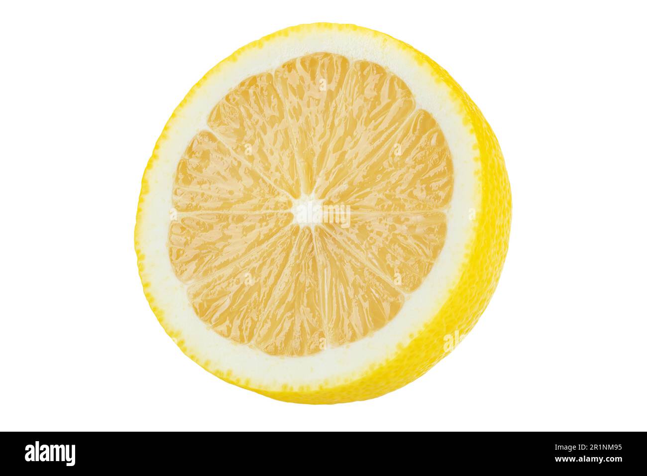 One half of lemon citrus fruit isolated on white background. File ...
