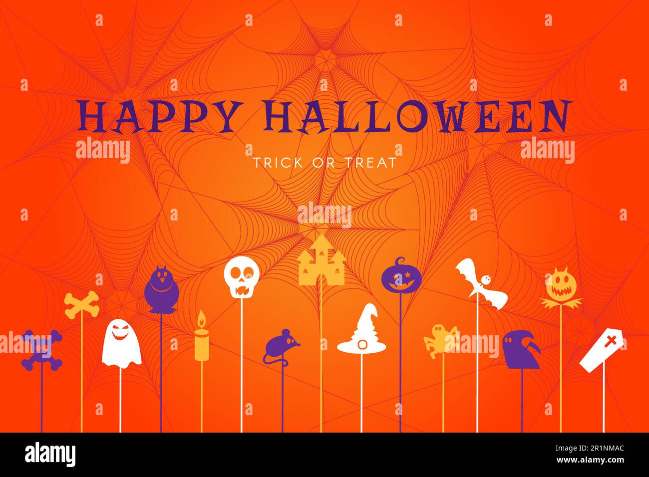 Halloween background with spider web for banners, party invitation or ...