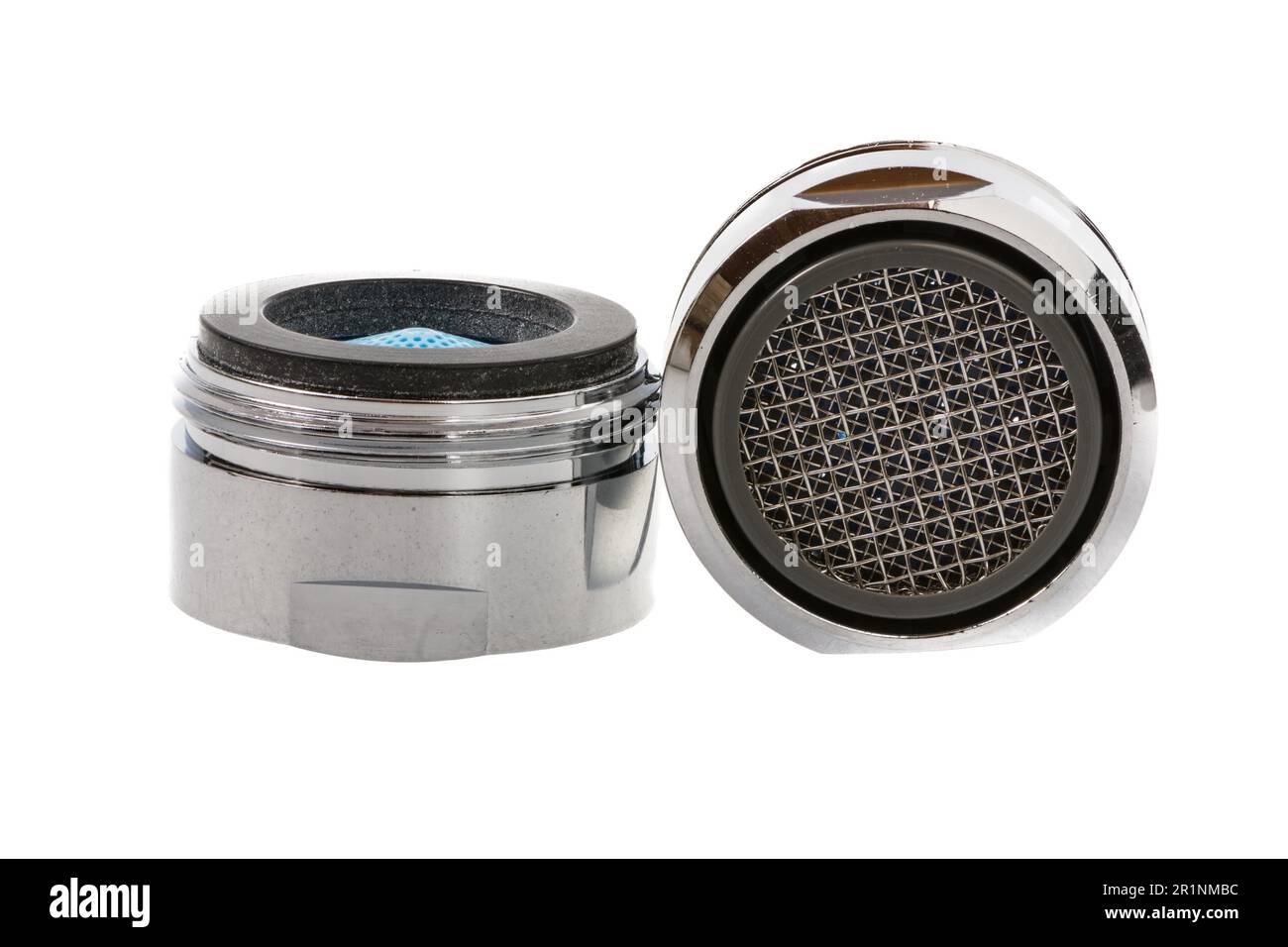 Two Isolated faucet aerators for saving water Stock Photo - Alamy