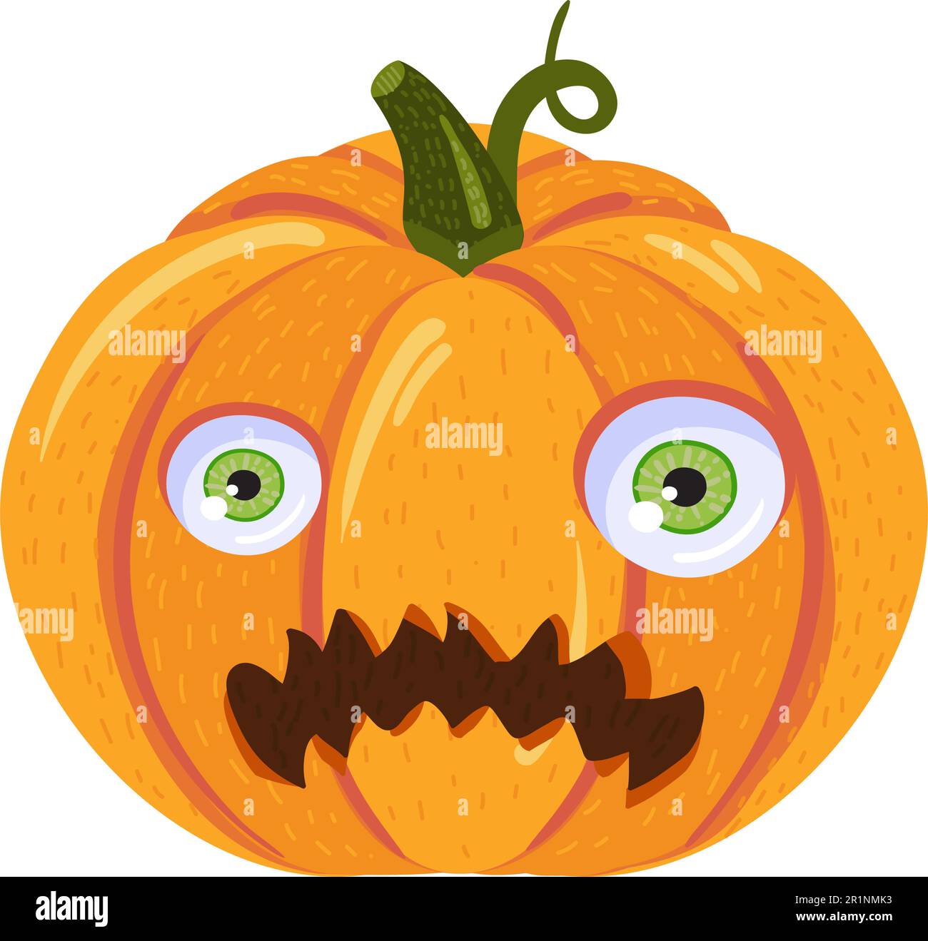 Scared pumpkin for halloween party or web design. Cute pumpkin with ...