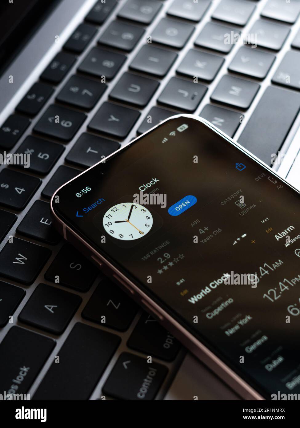 West Bangal, India - February 20, 2023 : Apple Clock app on phone ...