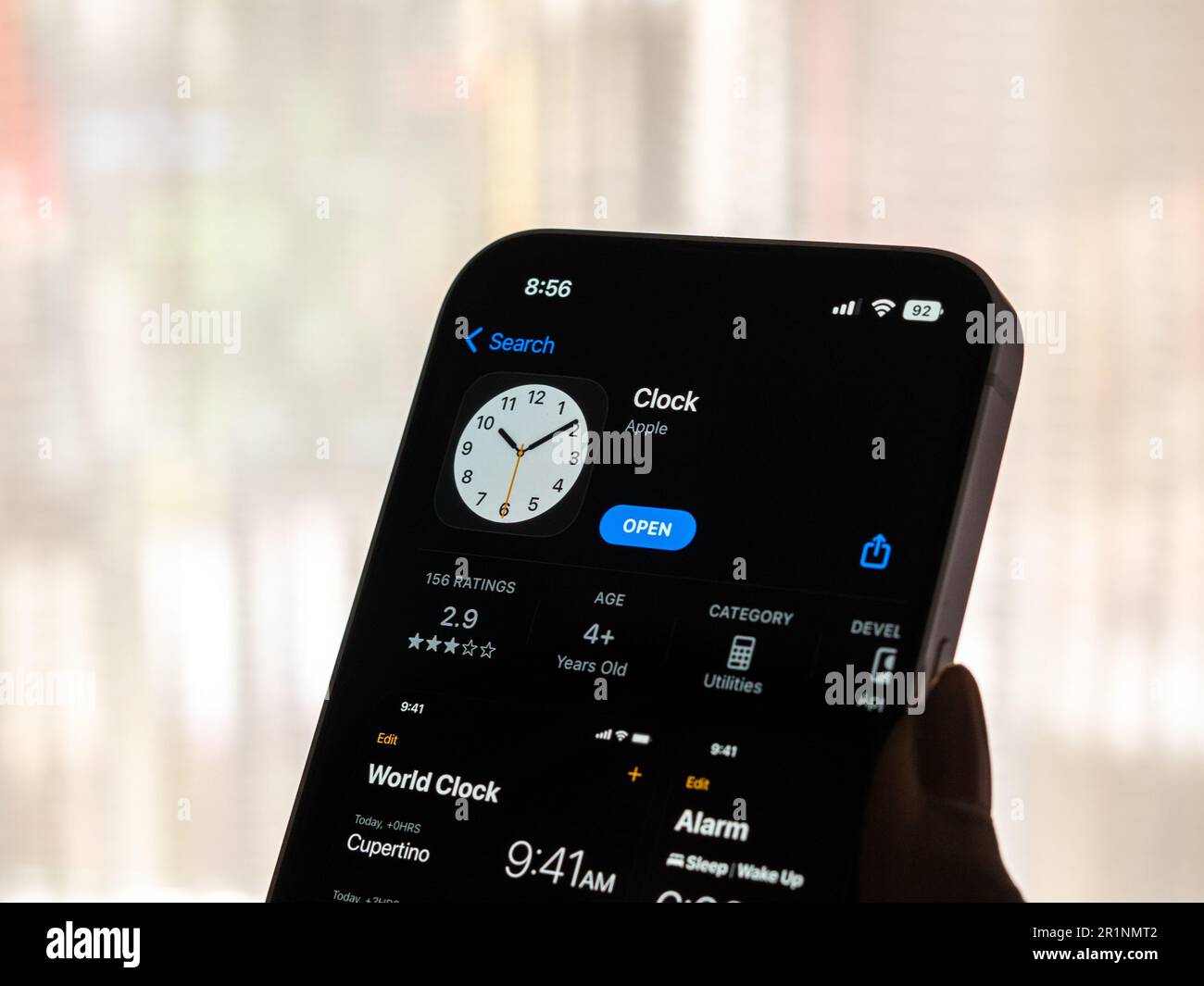 West Bangal, India - February 20, 2023 : Apple Clock app on phone ...