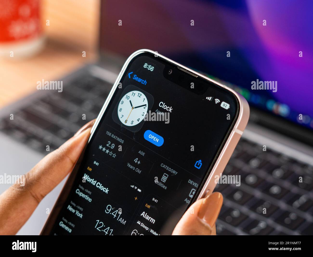 West Bangal, India - February 20, 2023 : Apple Clock app on phone ...