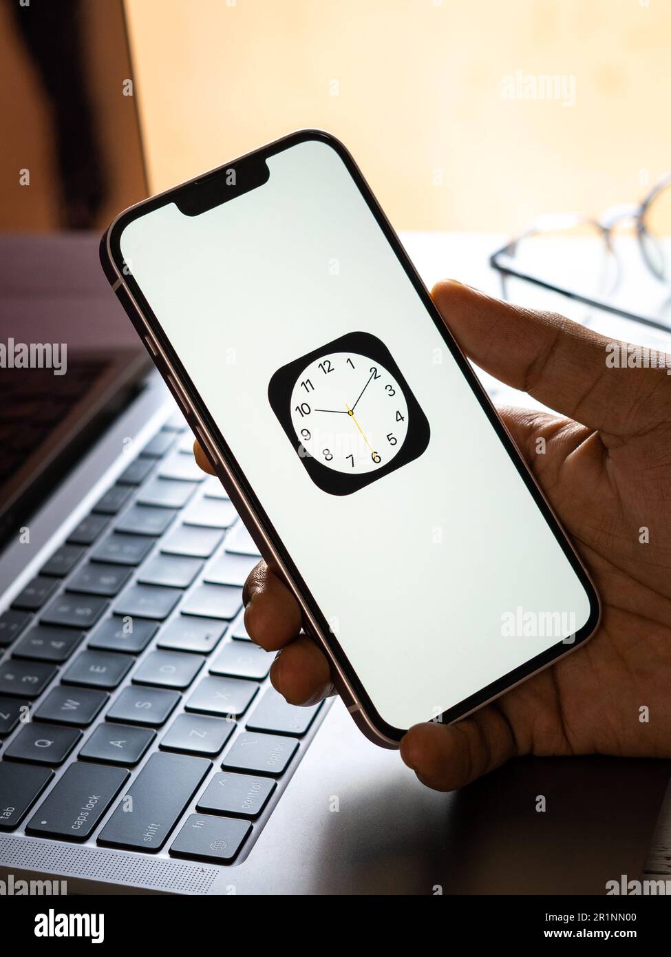West Bangal, India - February 20, 2023 : Apple Clock app on phone ...