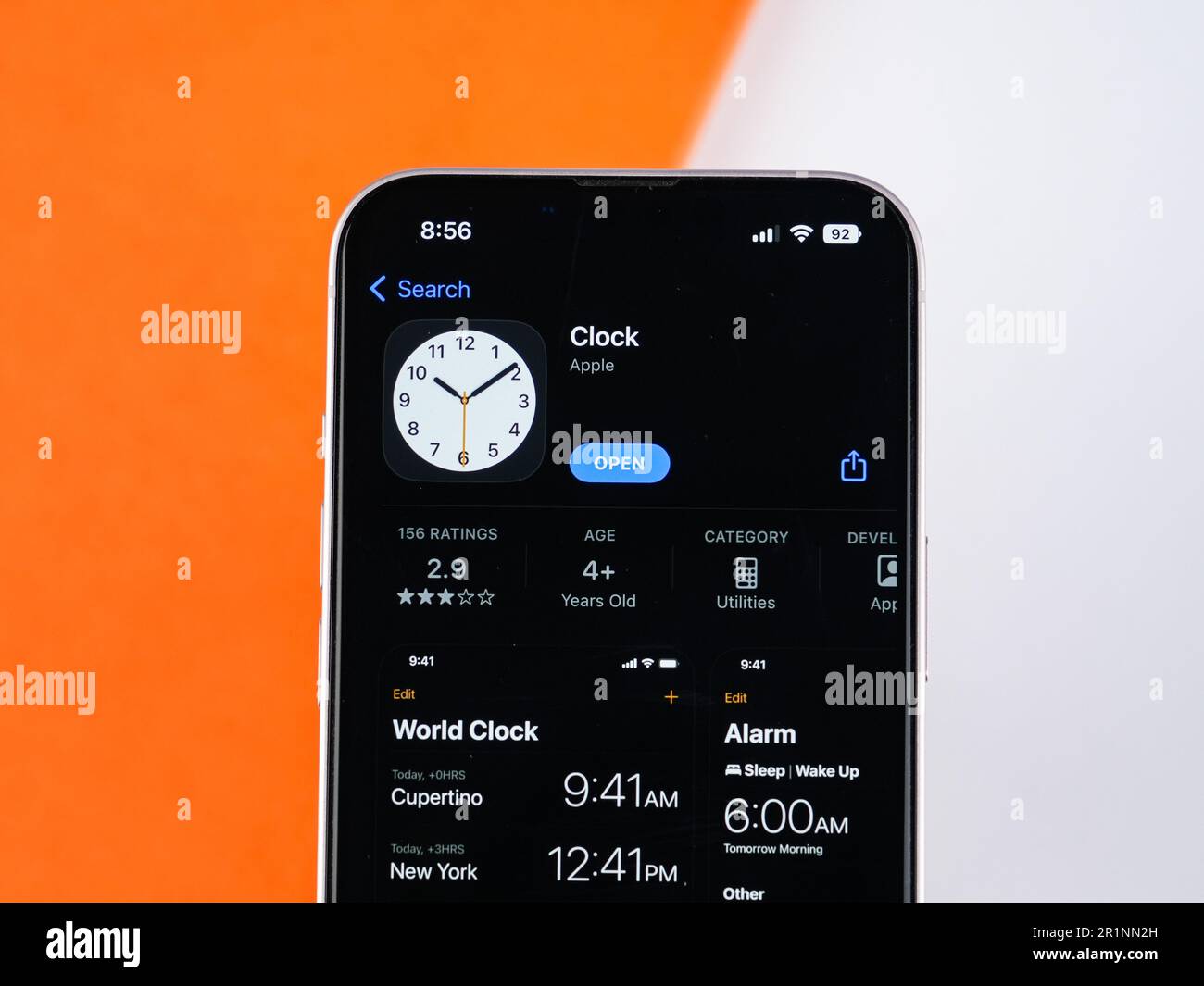 West Bangal, India - February 20, 2023 : Apple Clock app on phone ...