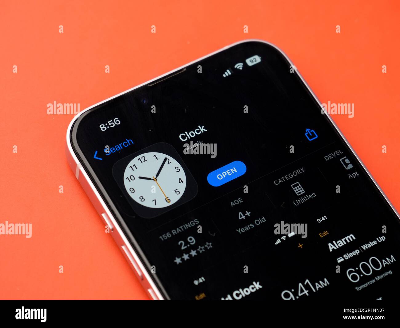 West Bangal, India - February 20, 2023 : Apple Clock app on phone screen stock image Stock Photo ...