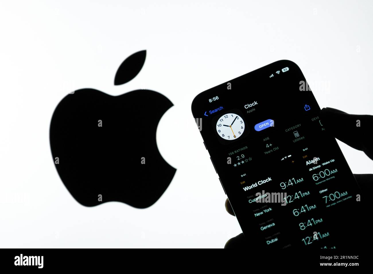 West Bangal, India - February 20, 2023 : Apple Clock app on phone ...