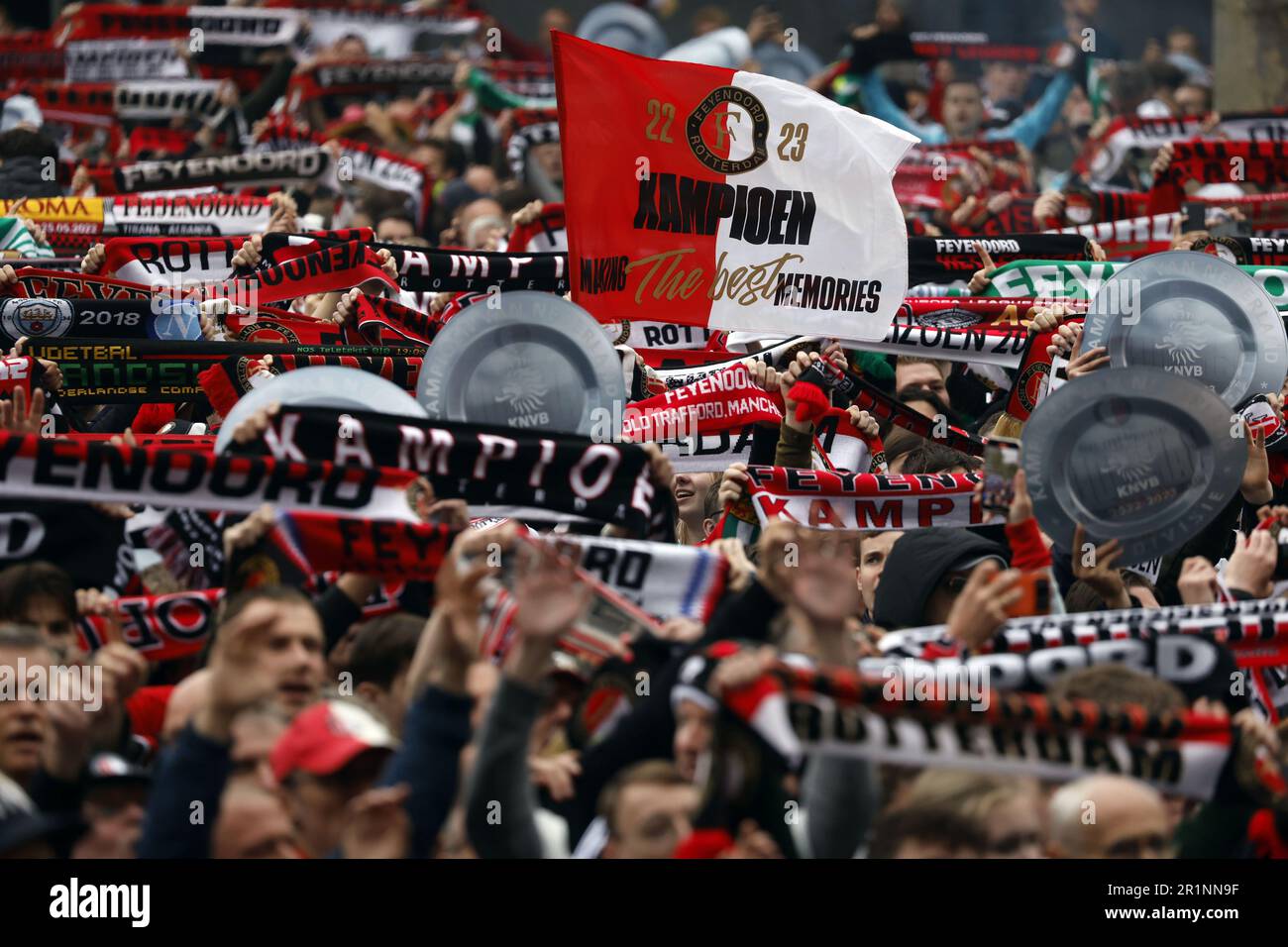 ROTTERDAM - Football fans on the Coolsingel prior to the ceremony of ...