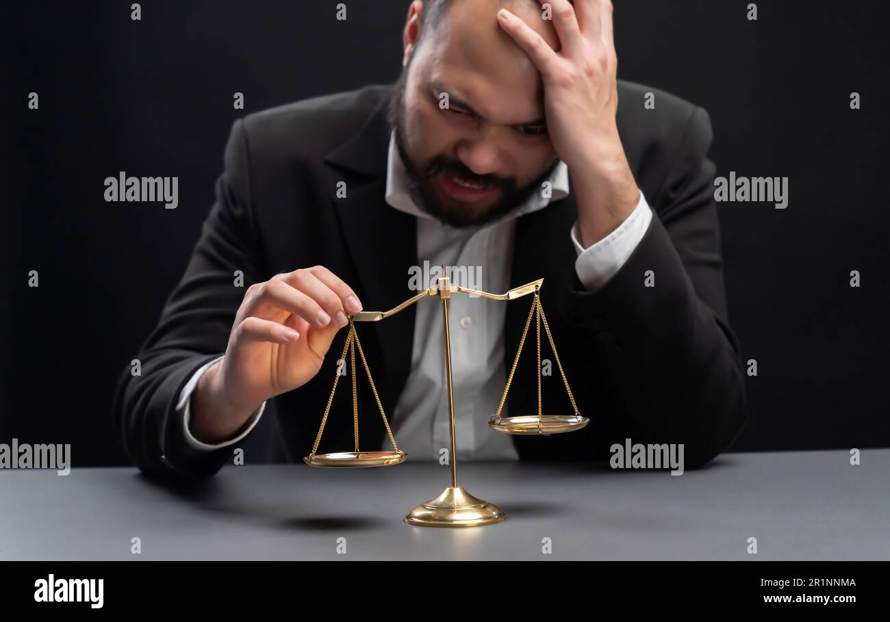 Man scale weight worried hi-res stock photography and images - Alamy