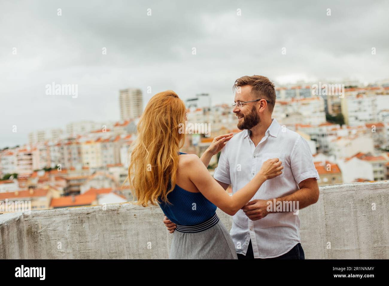 Couple Dance on Rooftop Stock Photo - Alamy