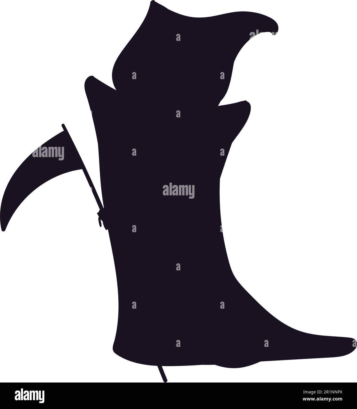 Silhouette death character with scythe in cloak. Halloween symbol ...
