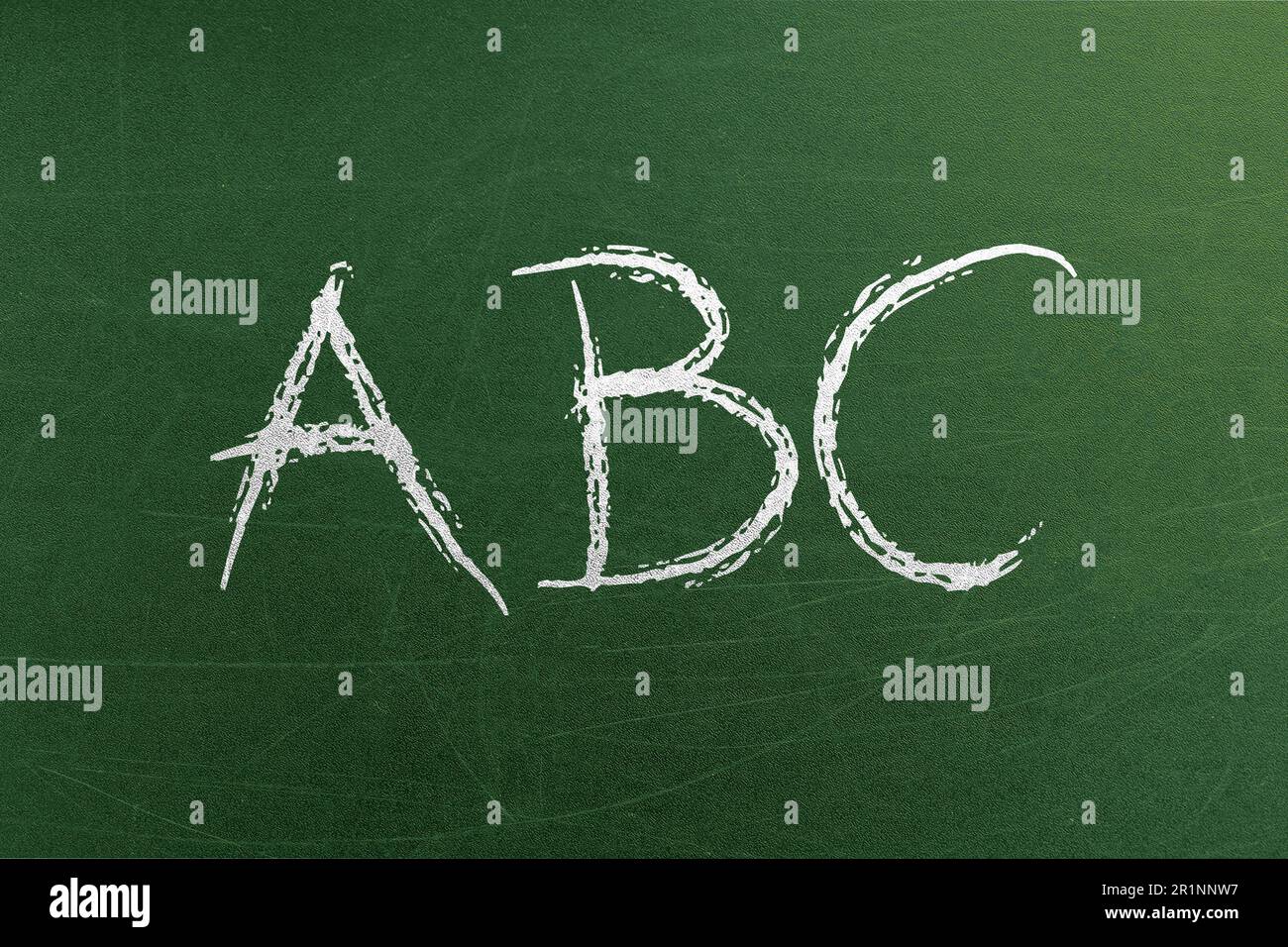 English alphabet letters written on the chalkboard at school. School ...