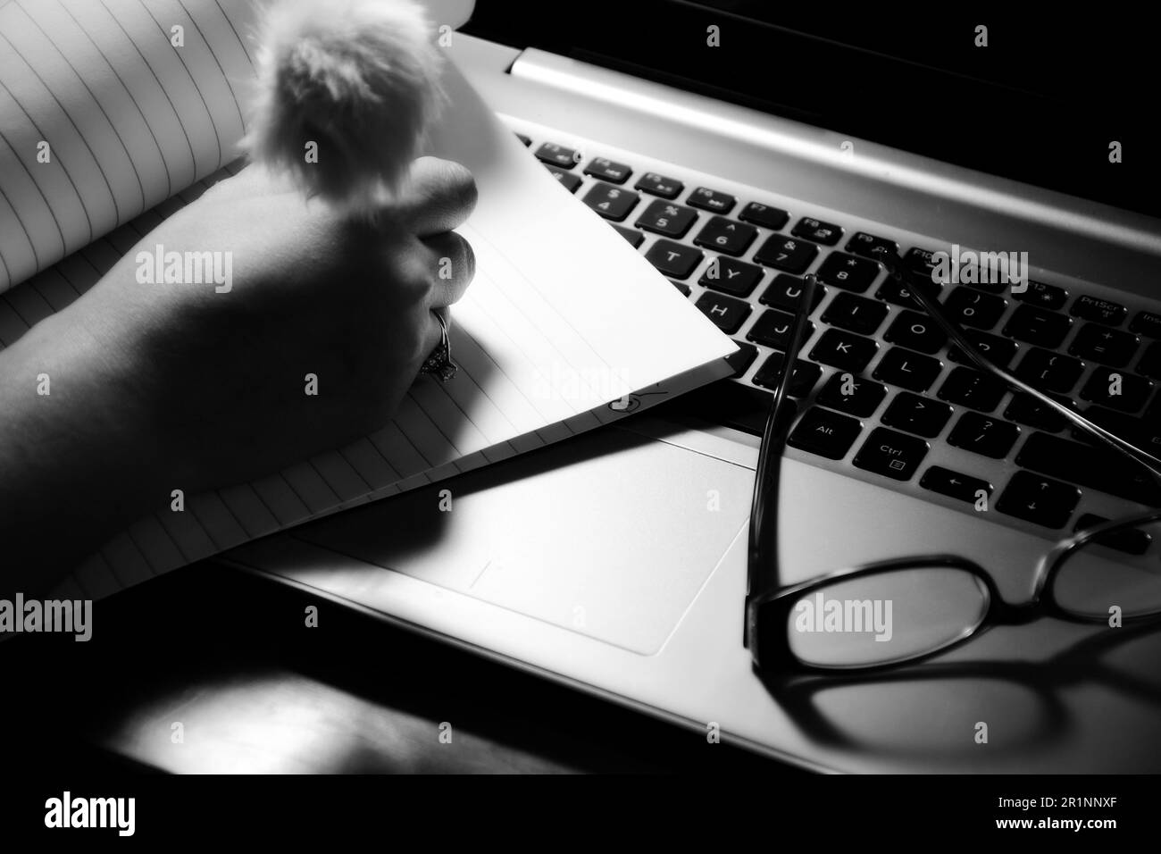 School students laptop Black and White Stock Photos & Images - Alamy