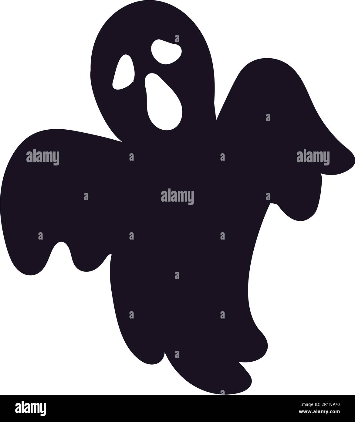 Halloween ghost silhouette icon, spooky sign on white background. Scary ...