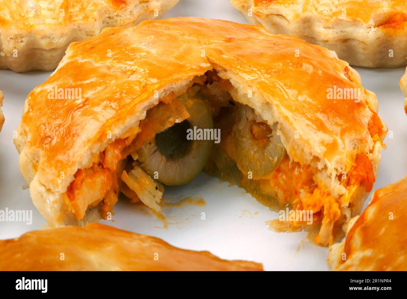 Empada Brazilian snack. pie with chicken Stock Photo - Alamy