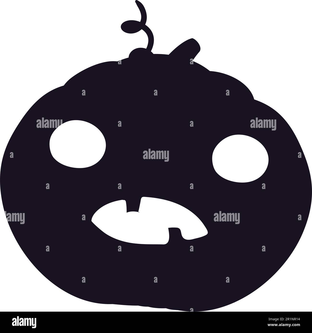 Halloween pumpkin scary sign black icon isolated on white background ...