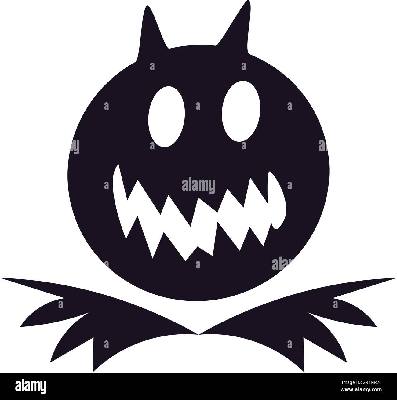 Scary Halloween silhouette, Spooky smiling face of Halloween monster ...