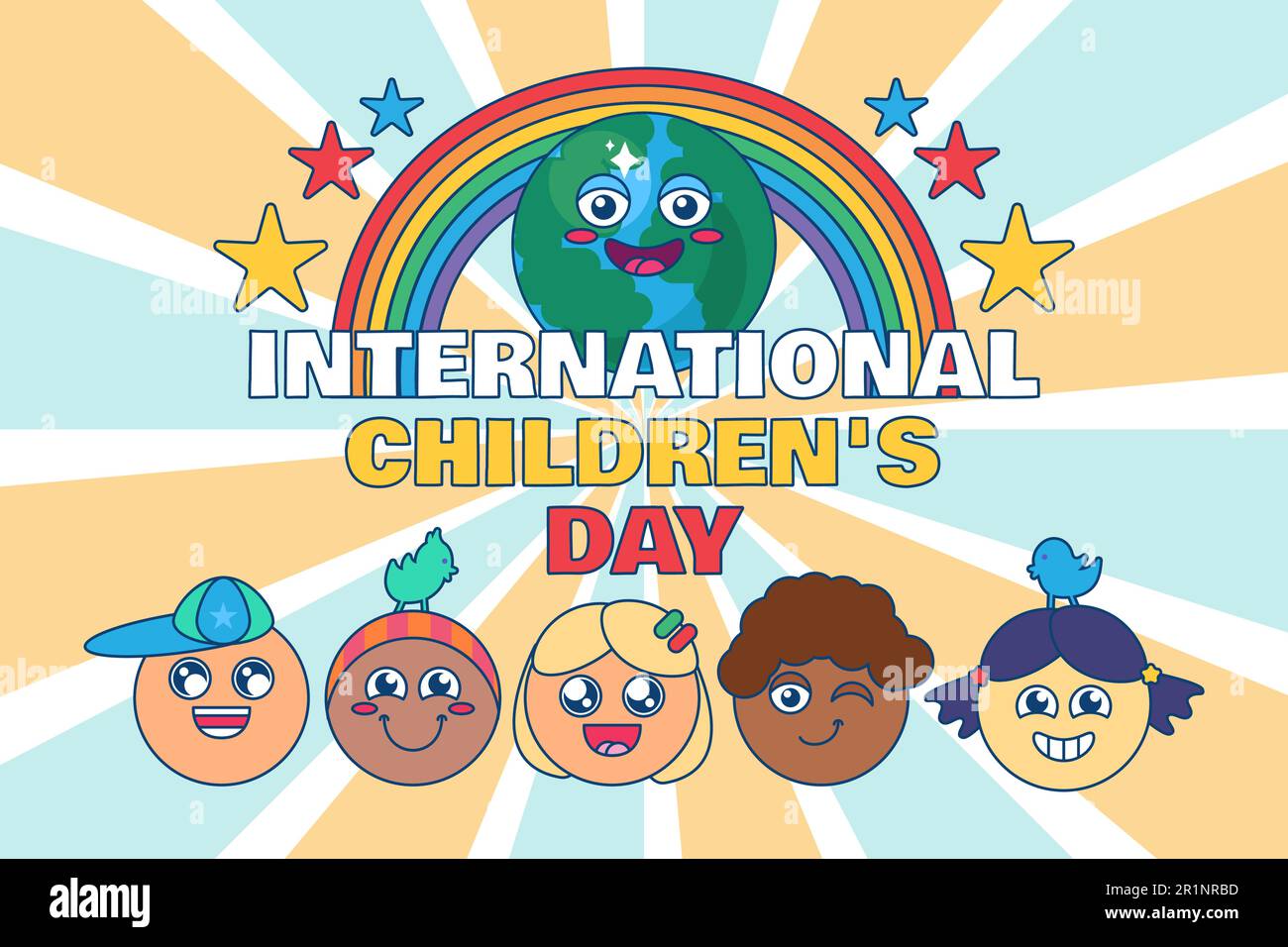 International children day holiday decoration or poster design with ...