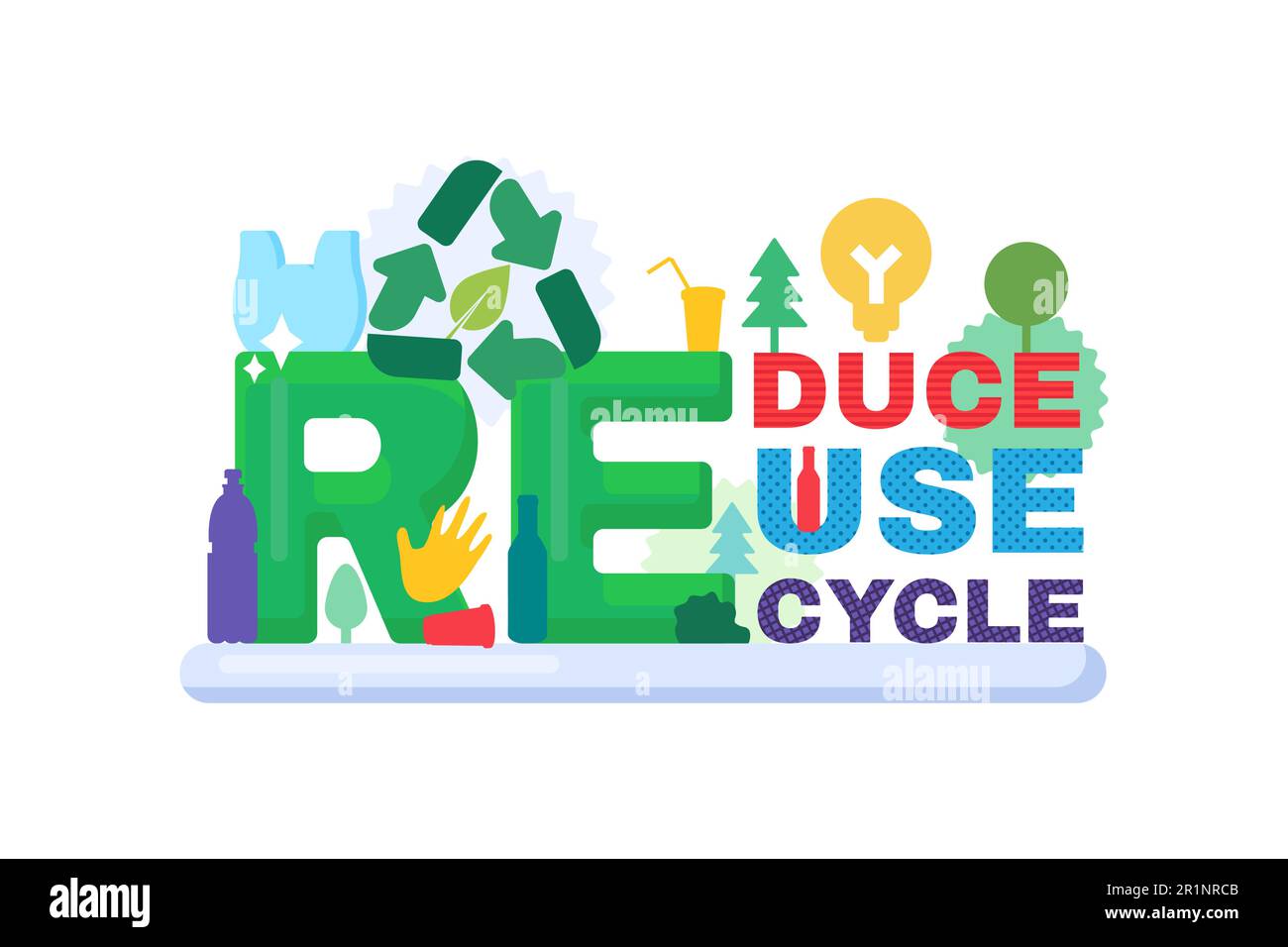 Reduce, reuse, recycle banner for ecology and environmental protection ...