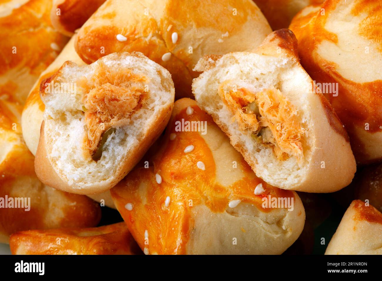 Arabian esfiha of chicken, esfirra Brazilian snack Stock Photo - Alamy
