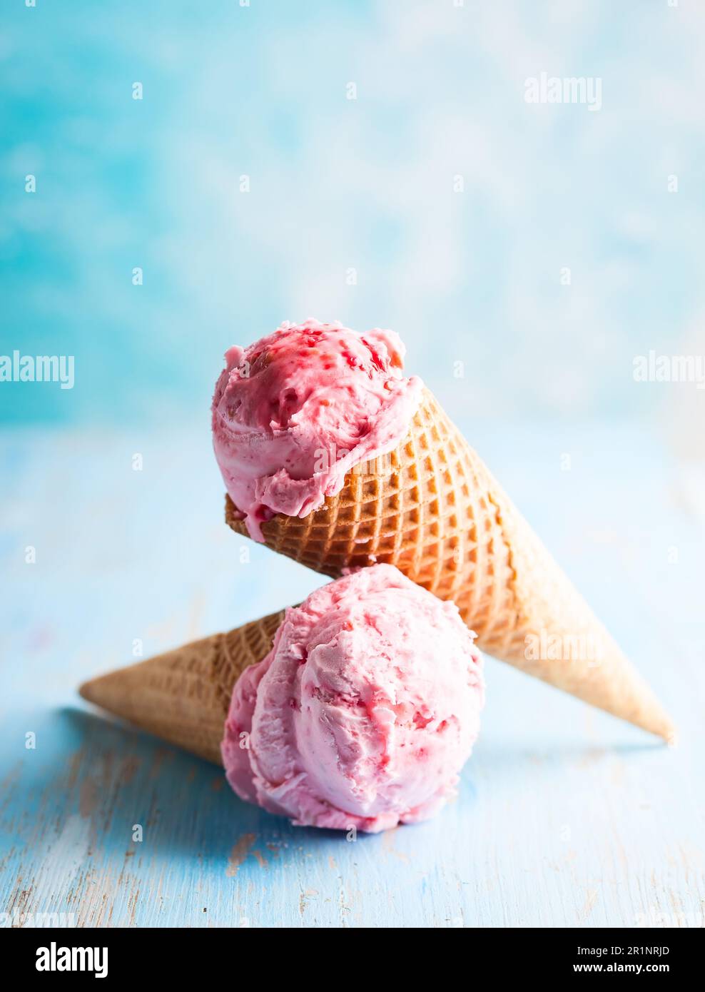 Raspberry ice cream cone hi-res stock photography and images - Alamy