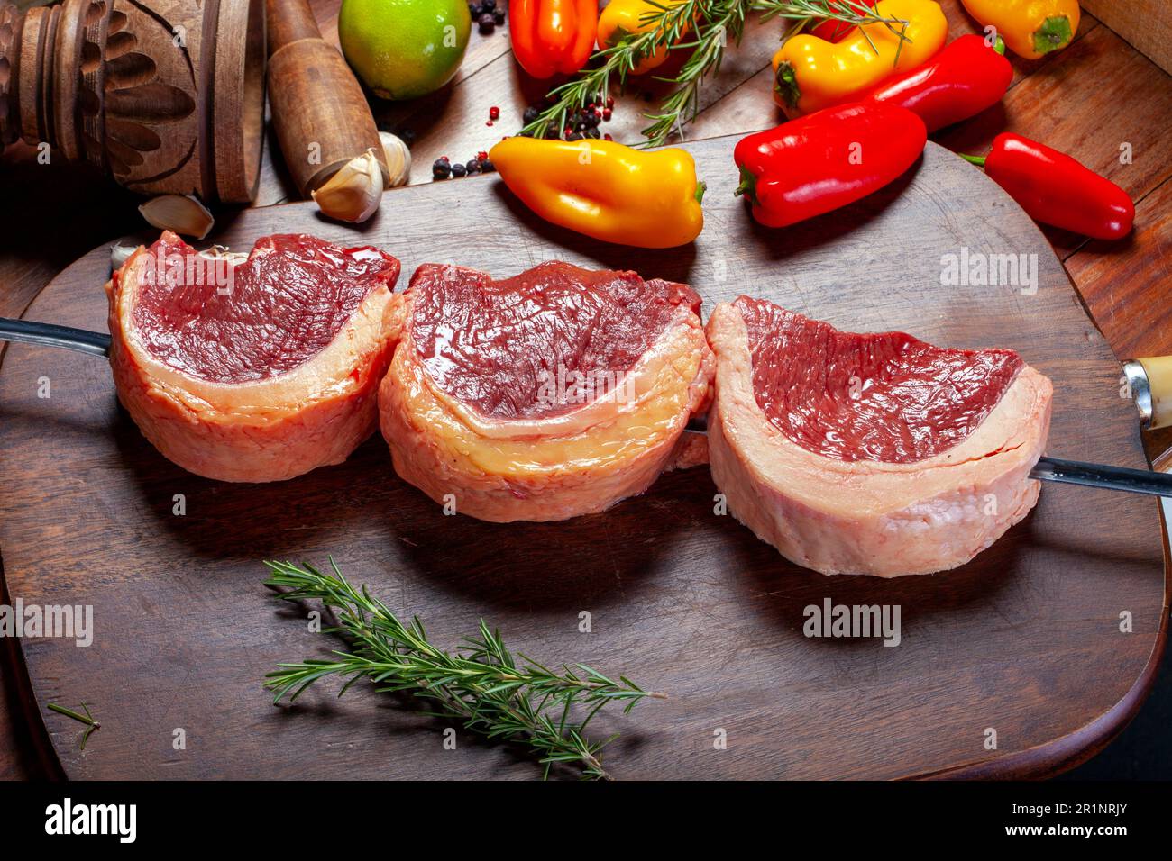 Sliced Raw Picanha, Traditional Brazilian meat cut Picanha Stock Photo ...