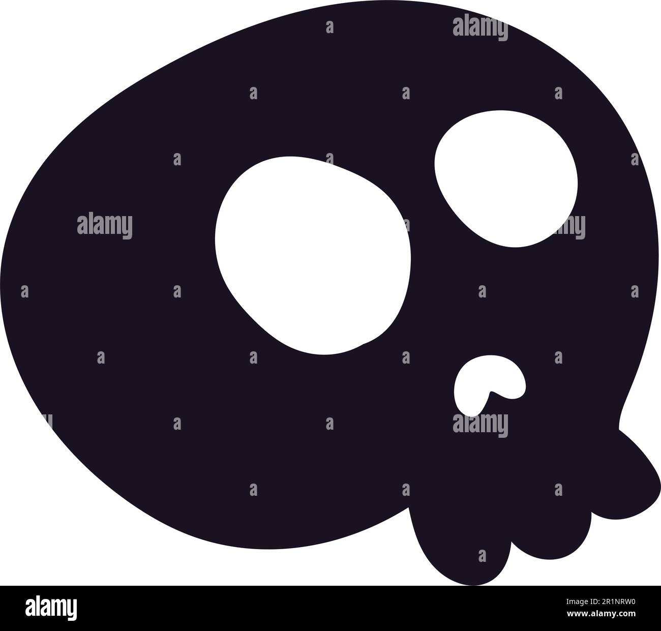 Skull silhouette icon, scary symbol of Halloween isolated on white ...