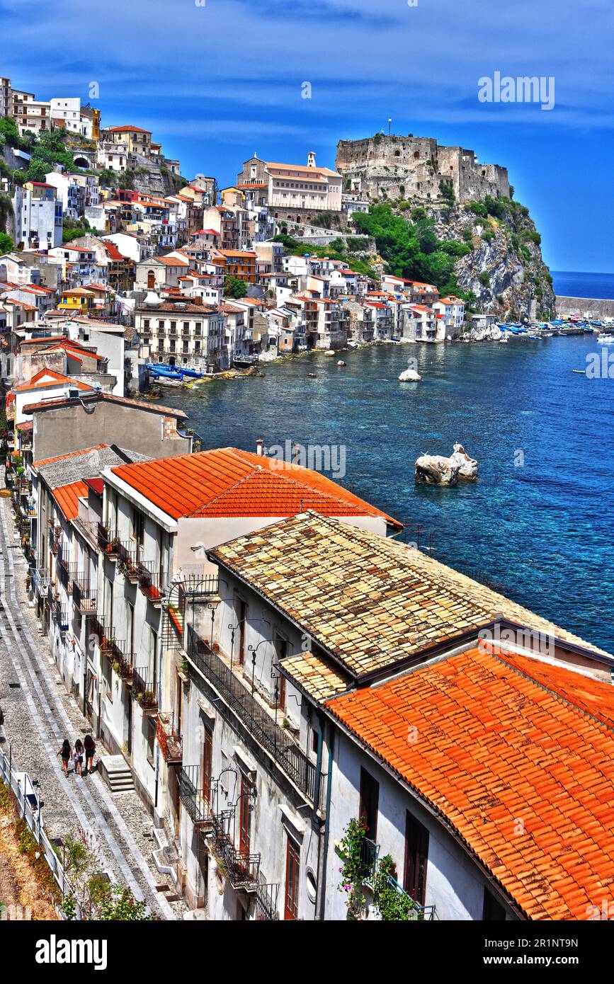 The city of Scilla in the Province of Reggio Calabria, Italy Stock ...
