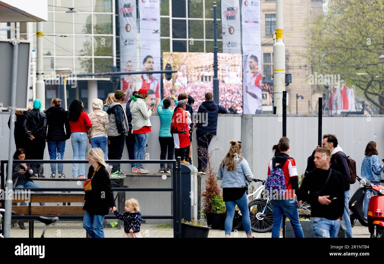 ROTTERDAM - Feyenoord fans arrive at Rotterdam Central station. The ...