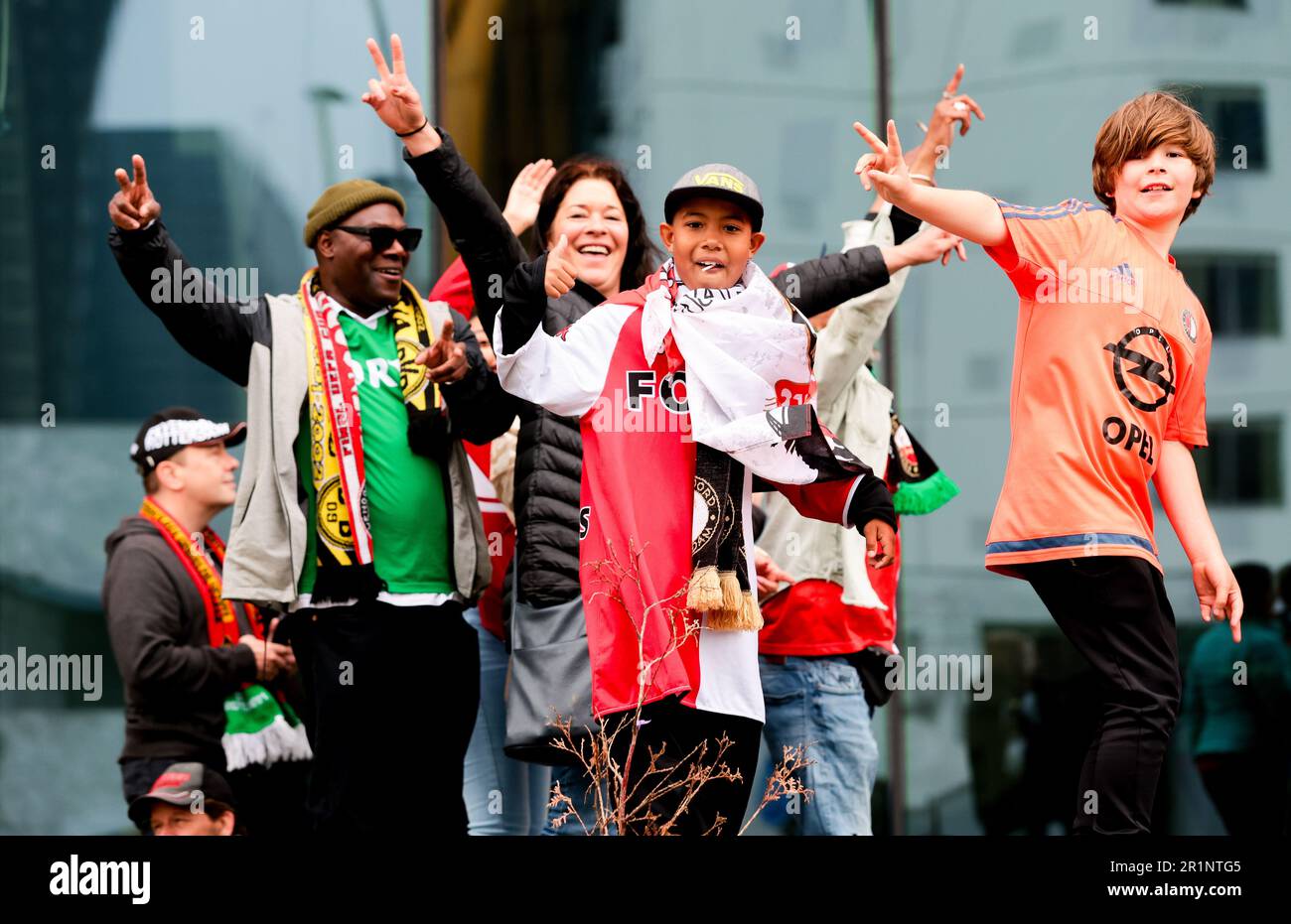 ROTTERDAM - Feyenoord fans arrive at Rotterdam Central station. The ...