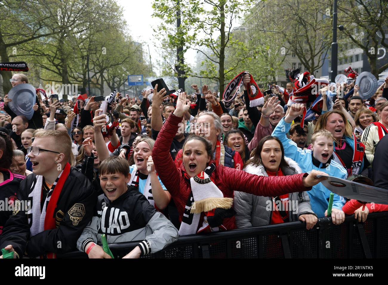 ROTTERDAM - Football fans on the Coolsingel prior to the ceremony of ...