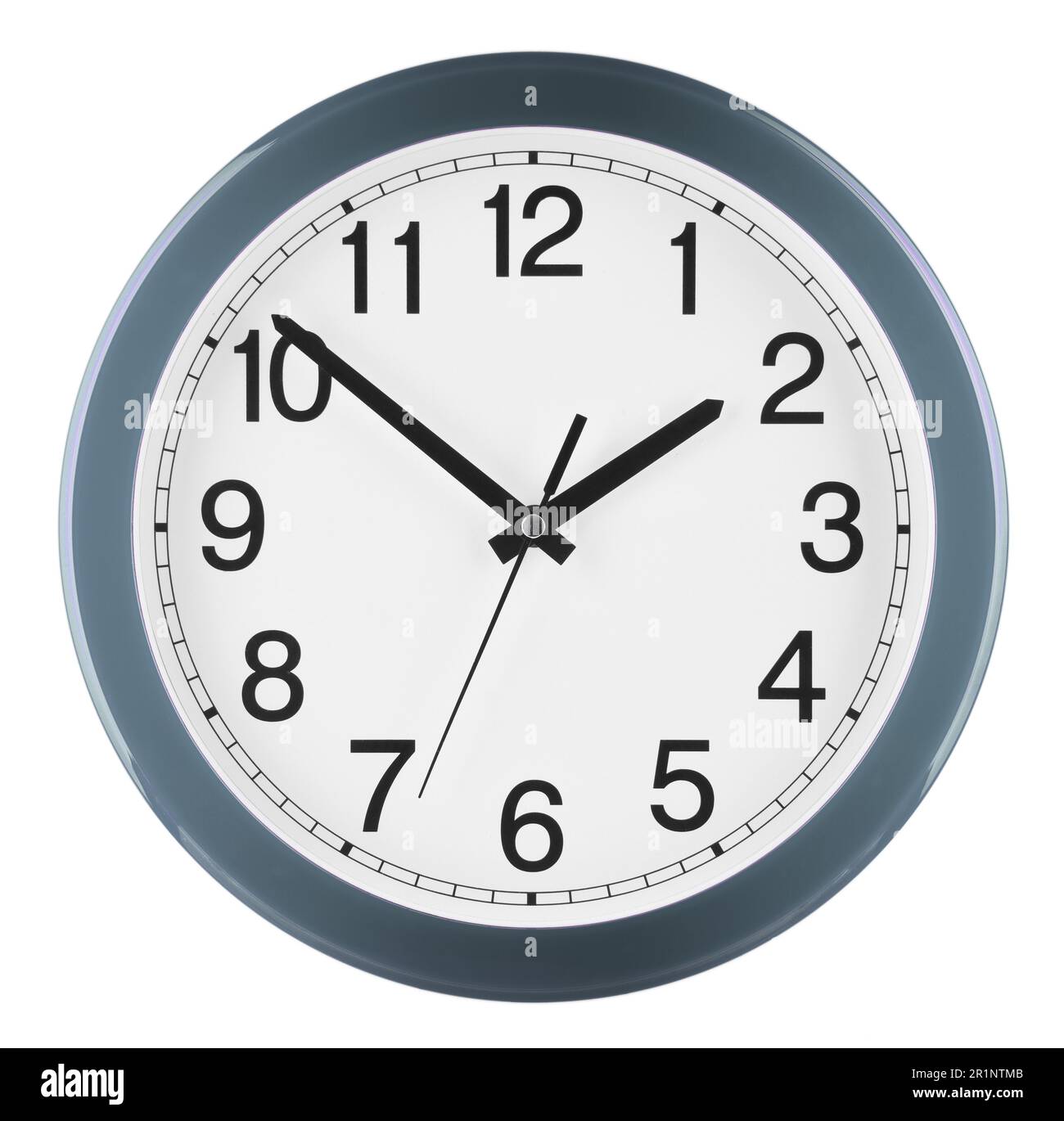 Wall clock isolated on white background. Ten to two Stock Photo - Alamy