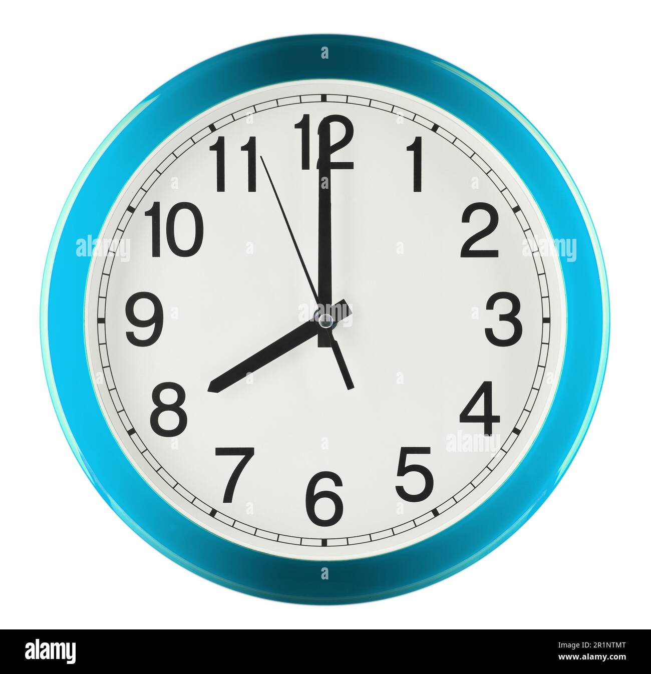 Wall clock isolated on white background. Eight oclock Stock Photo - Alamy