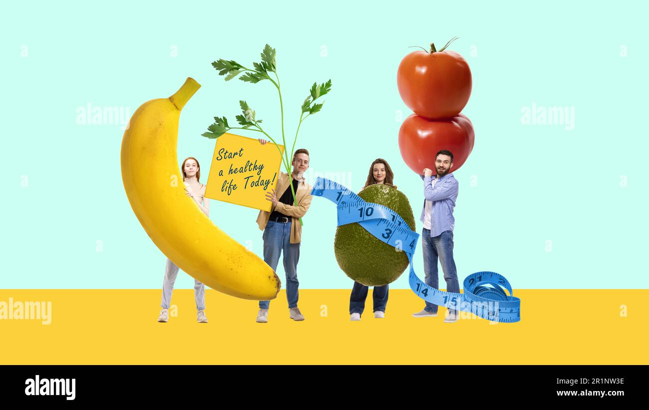 Young people attracting to follow healthy lifestyle with organic ...